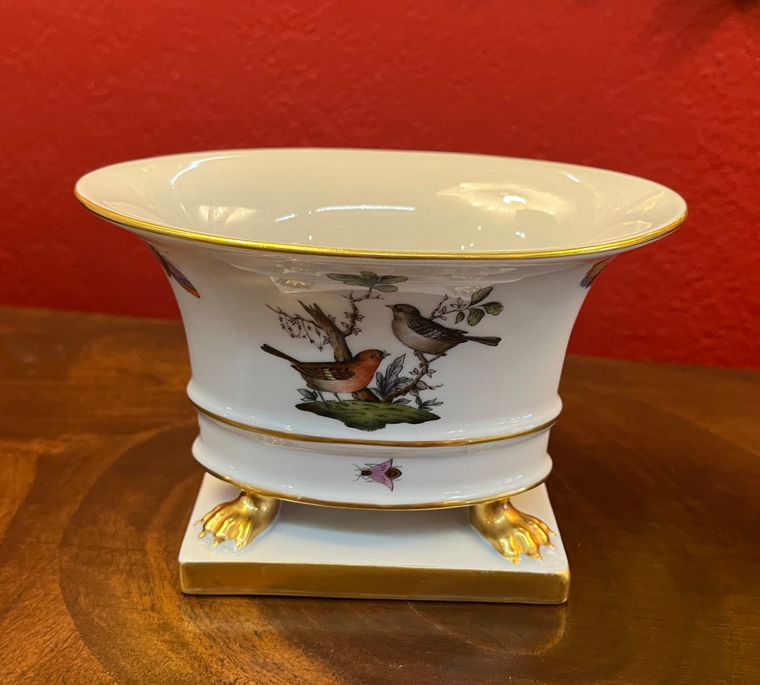 Vintage Herend of Hungary Fine Porcelain Hand Painted and Gilded Footed ...
