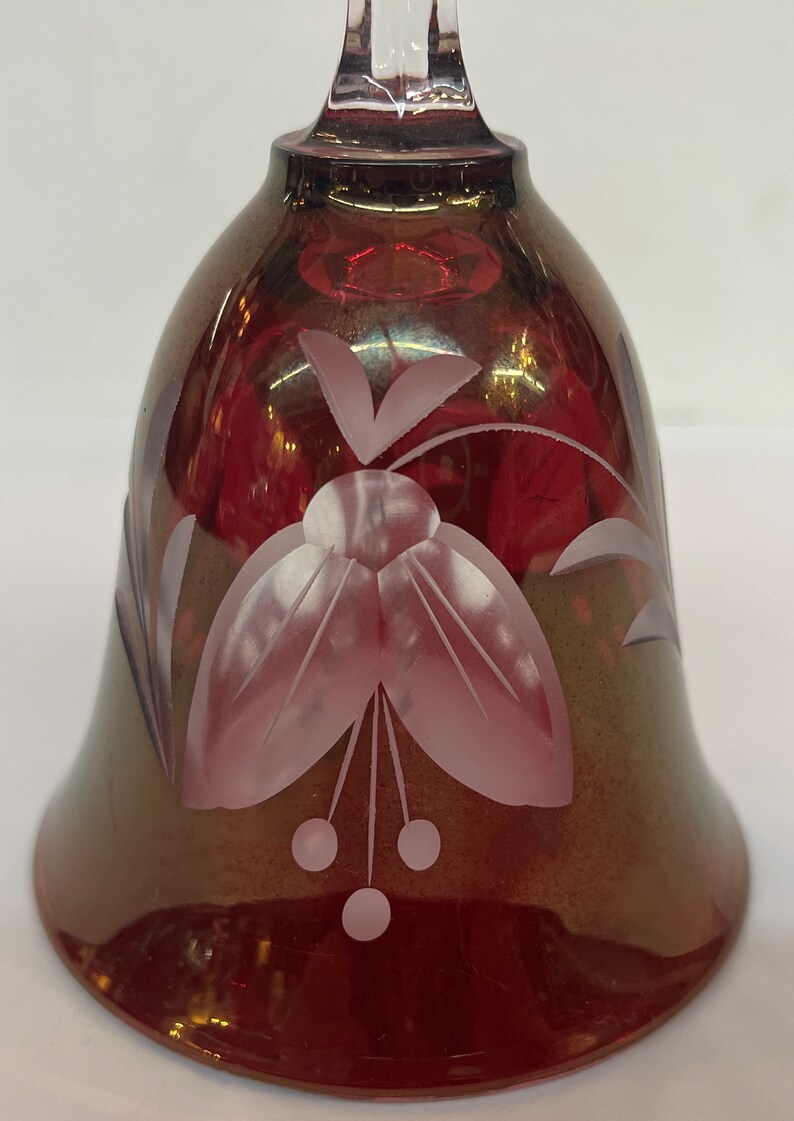 Vintage Ruby Glass Dinner Bell Hand Cut-to-clear, Classic Victorian ...