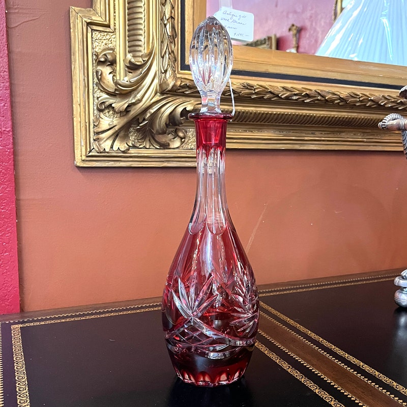 Bohemian Glass Decanter - Etsy