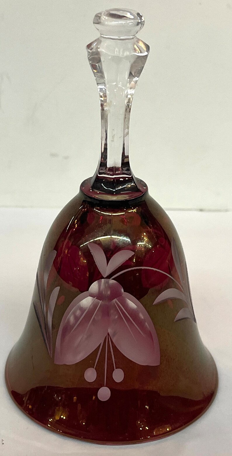 Vintage Ruby Glass Dinner Bell Hand Cut-to-clear, Classic Victorian ...