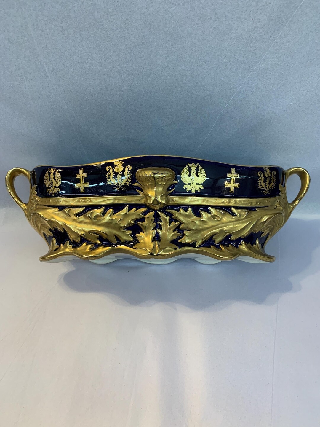 Large Vintage Porcelain Jardiniere Made by the Renown Belgium Factory ...
