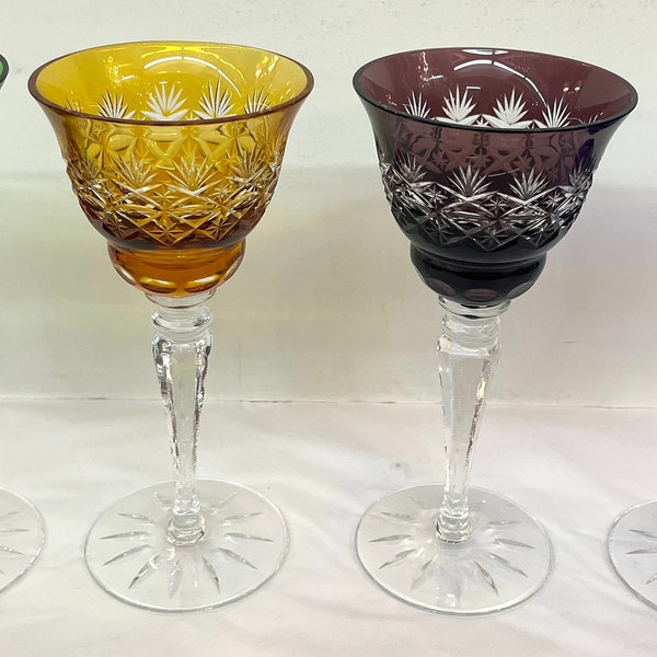 German Crystal Colored Wine Glasses - Etsy