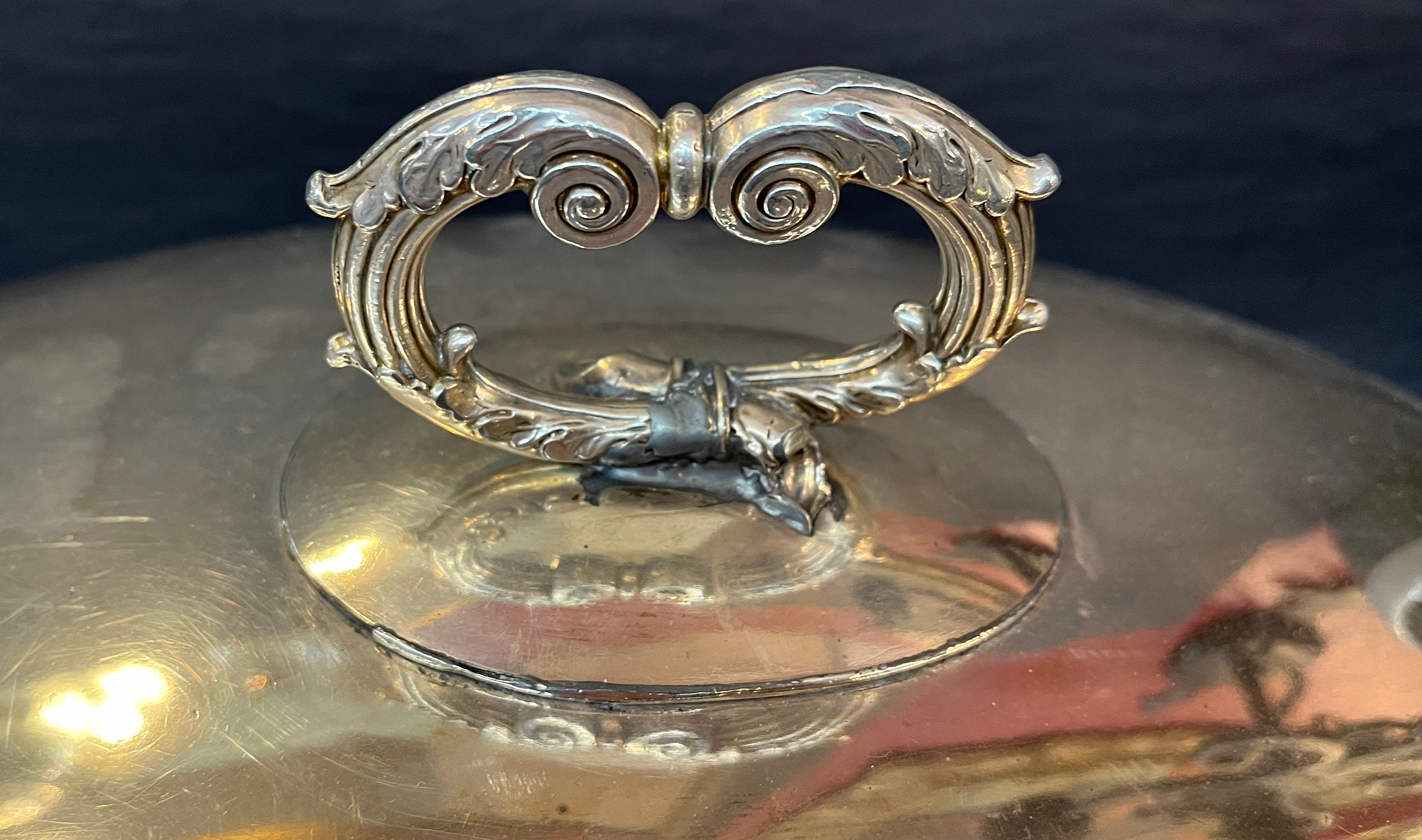 Antique Silver Plated Serving Dome Designed for Presentation of Dining ...