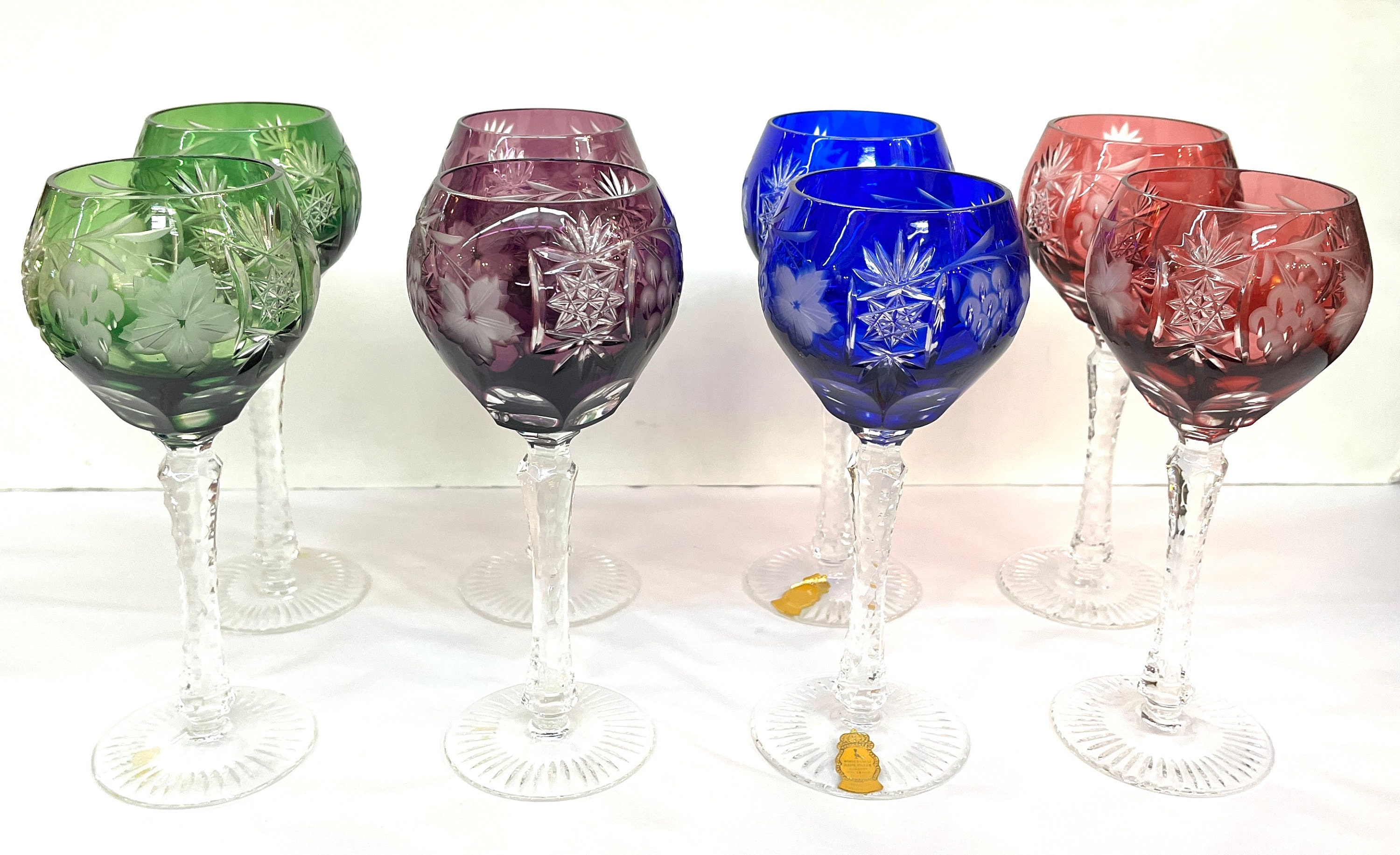 Set of 8 Vintage Imperlux Lead Crystal Cut-to-clear Wine Goblets From ...