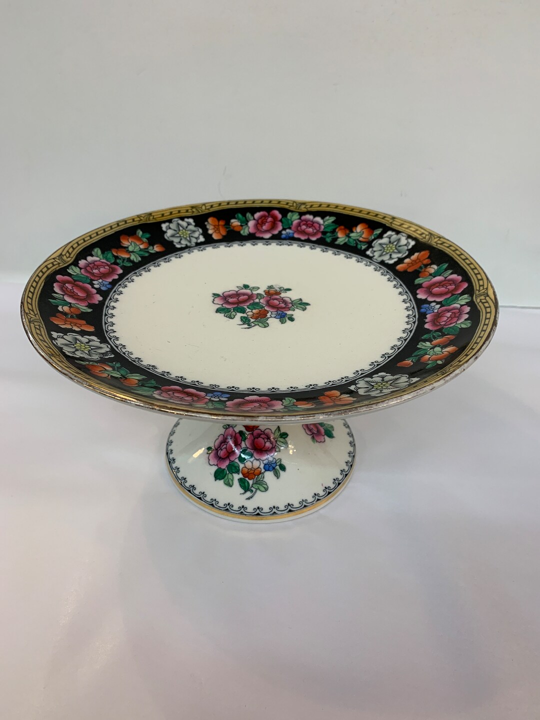 Antique Whieldon Ware Pedestal Cake/pastry Plate, Made by the F. Winkle ...