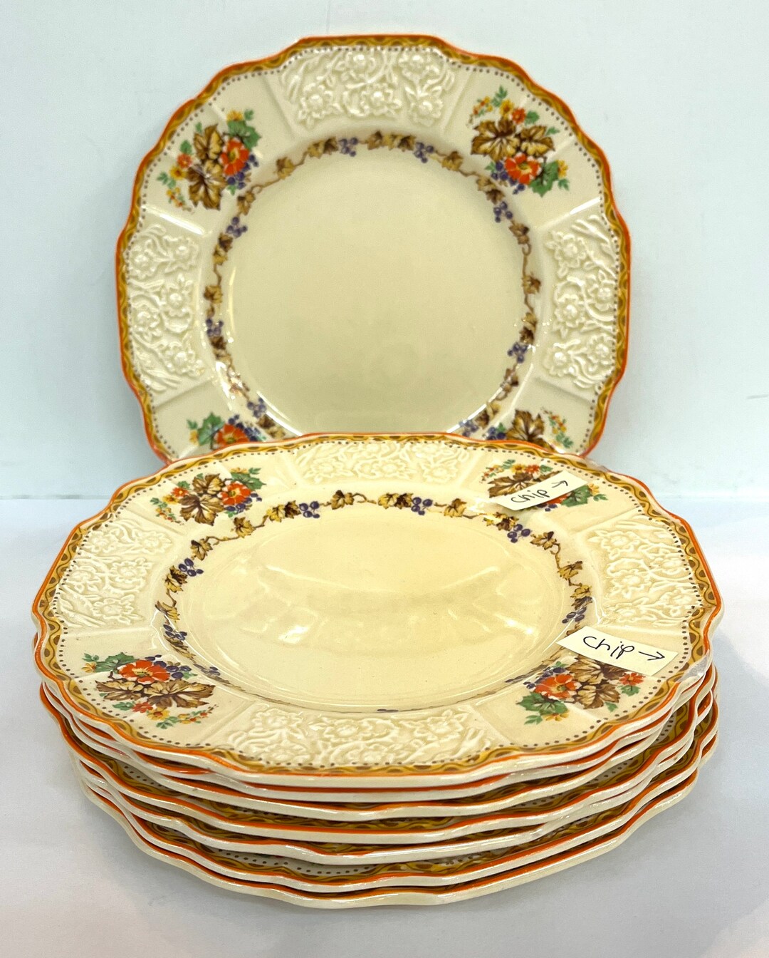 Set of 8 Vintage Myott Staffordshire of England Small Bread/appetizer ...