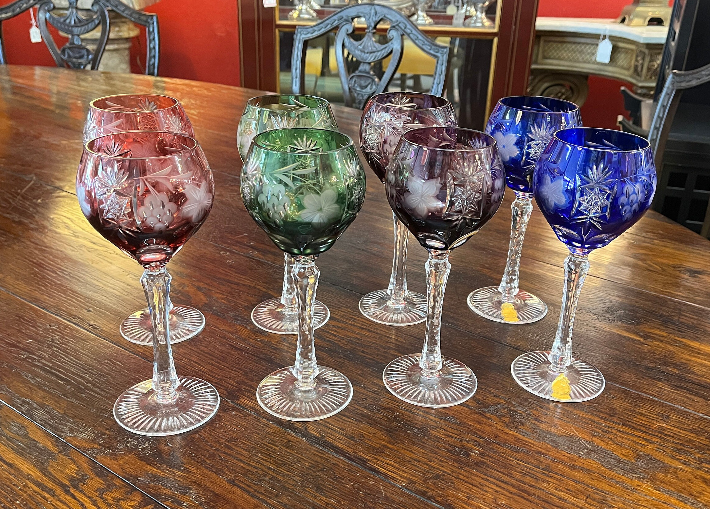 Set of 8 Vintage Imperlux Lead Crystal Cut-to-clear Wine Goblets From ...