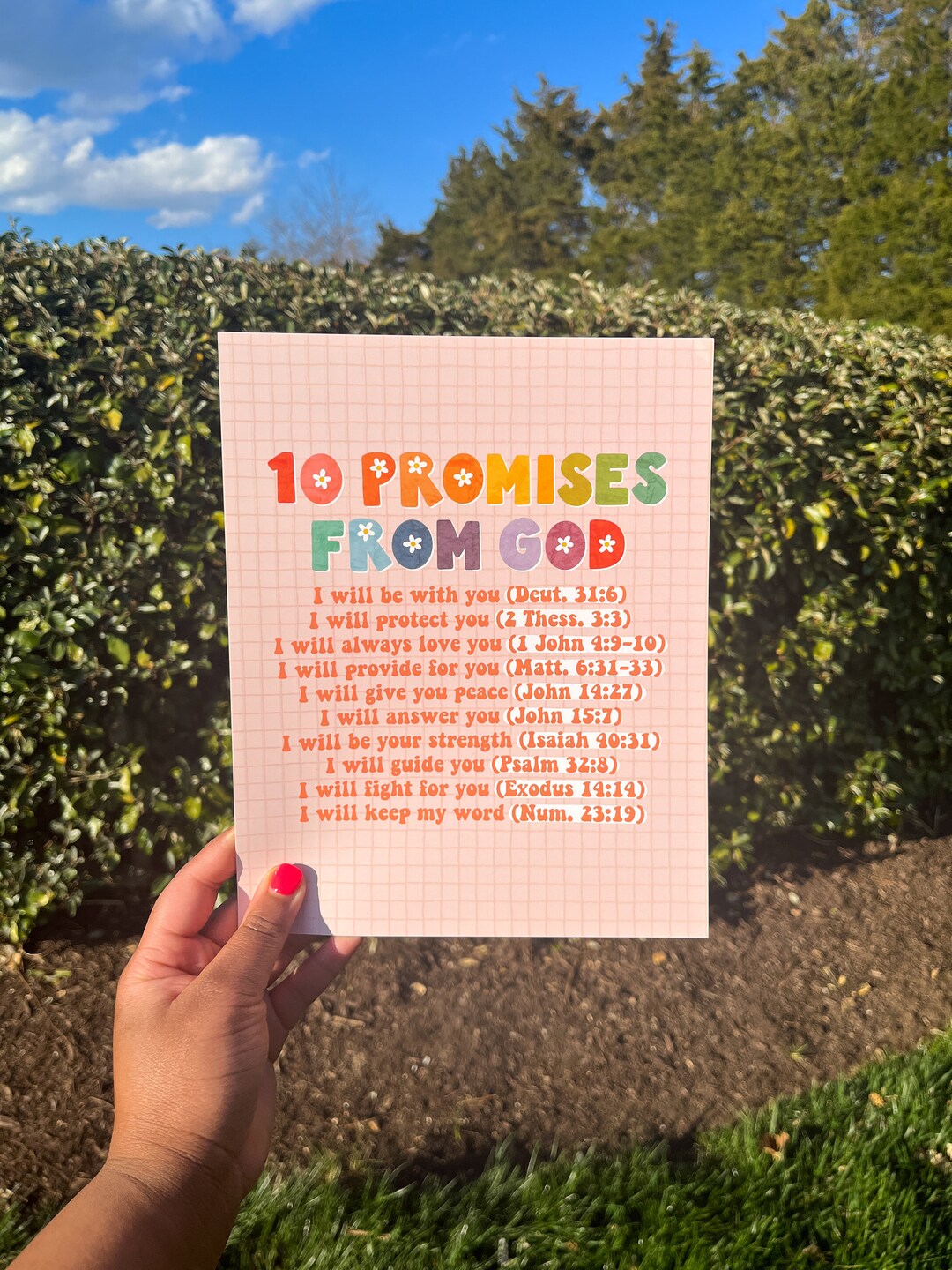 10 Promises From God Art Print / Home Decor / Christian Decor / Wall ...
