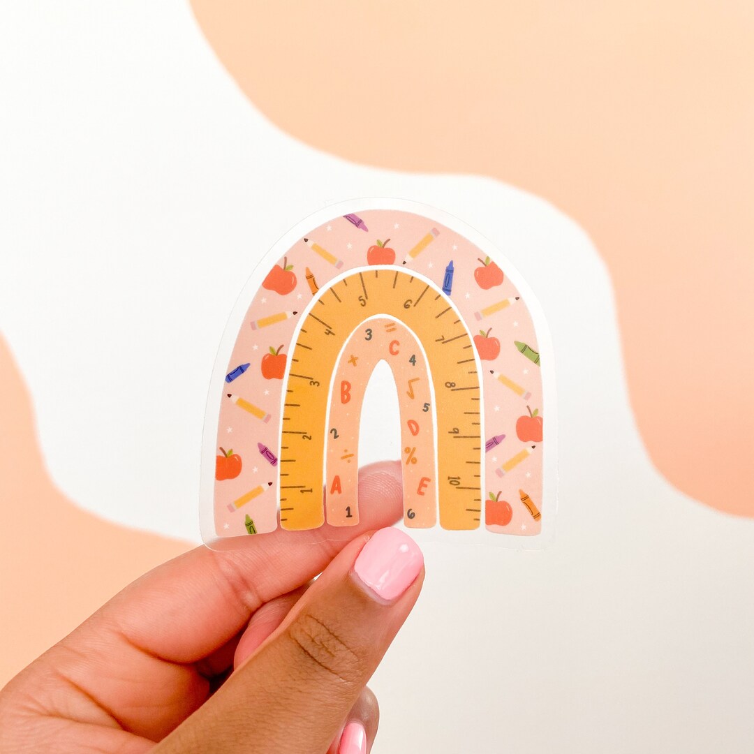 Teacher Rainbow Clear Sticker / Teacher Gifts / Waterproof Sticker ...