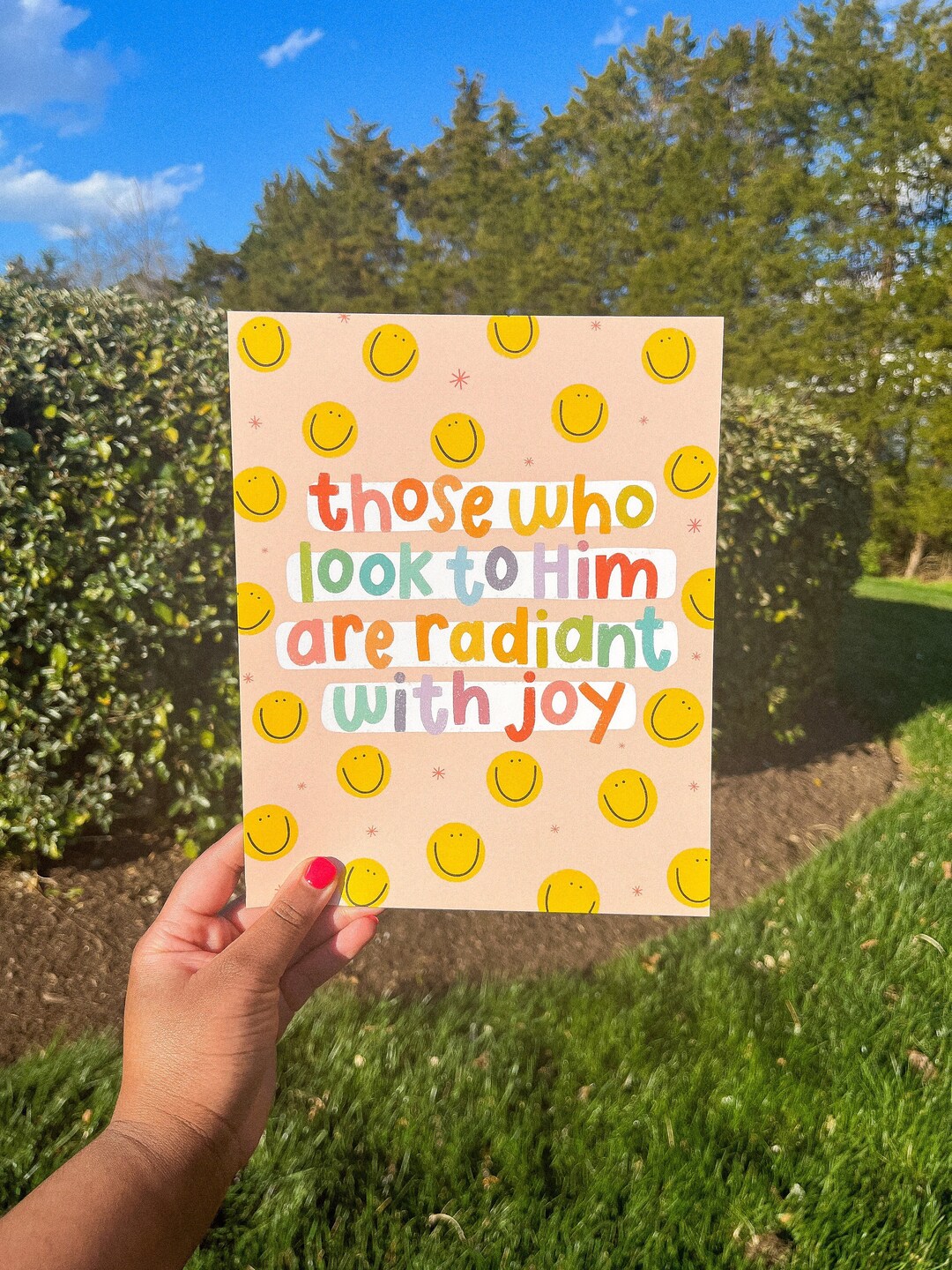 Radiant With Joy Art Print / Home Decor / Christian Decor / Wall Decor ...