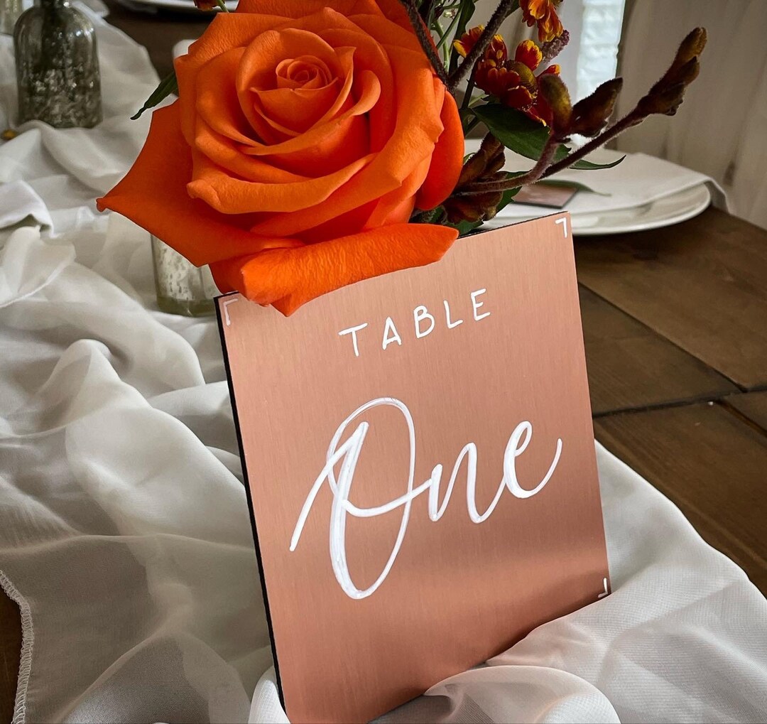 Handwritten Brushed Metal Table Numbers - Etsy