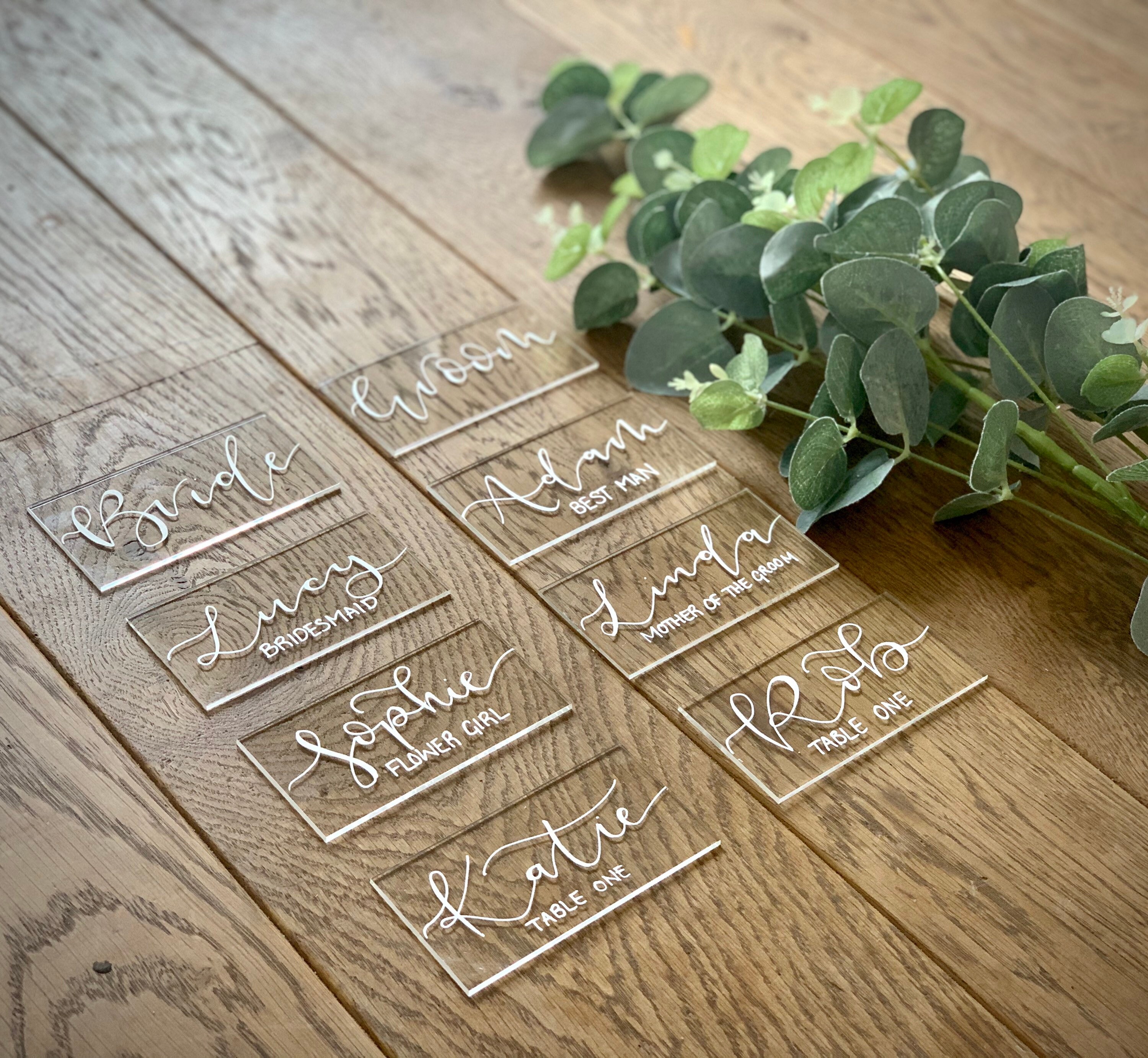Acrylic Wedding Place Names Handwritten Etsy