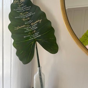 Extra Large Tropical Leaf Bar/food Menu - Etsy