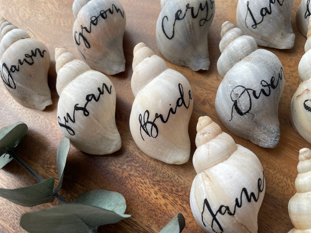 Shell Wedding Place Names Handwritten - Etsy