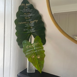 Extra Large Tropical Leaf Bar/food Menu - Etsy