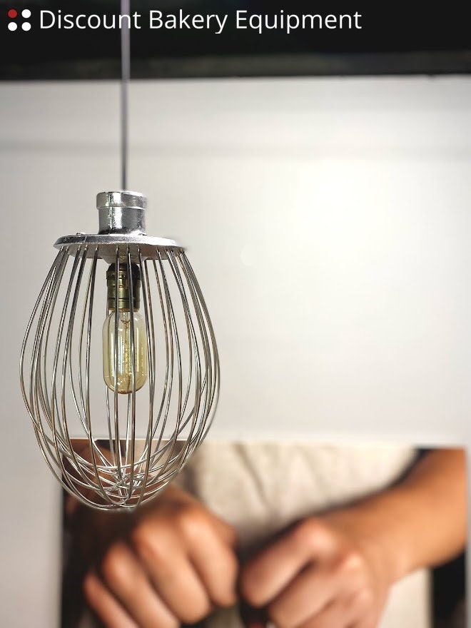 Industrial Bakery Whisk Single Pendant Light With Vintage Edison Light ...