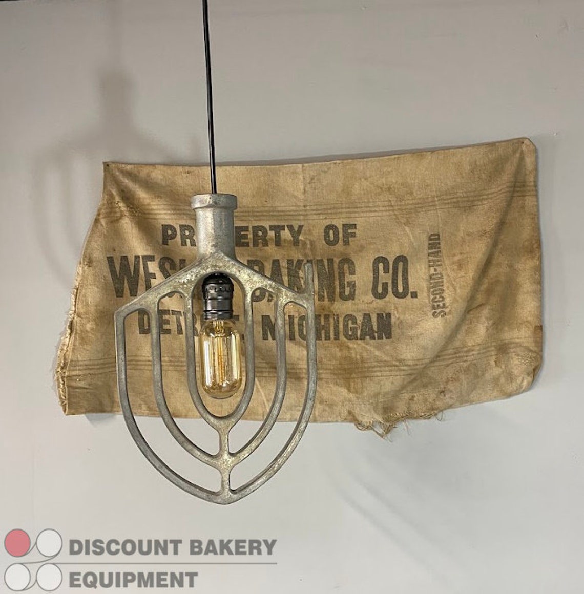 Industrial Bakery Repurposed Flat Beater Single Pendant Lighting ...