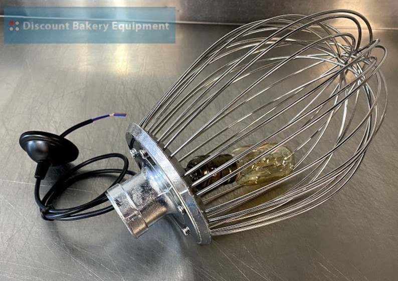 Industrial Bakery Whisk Single Pendant Light With Vintage Edison Light ...