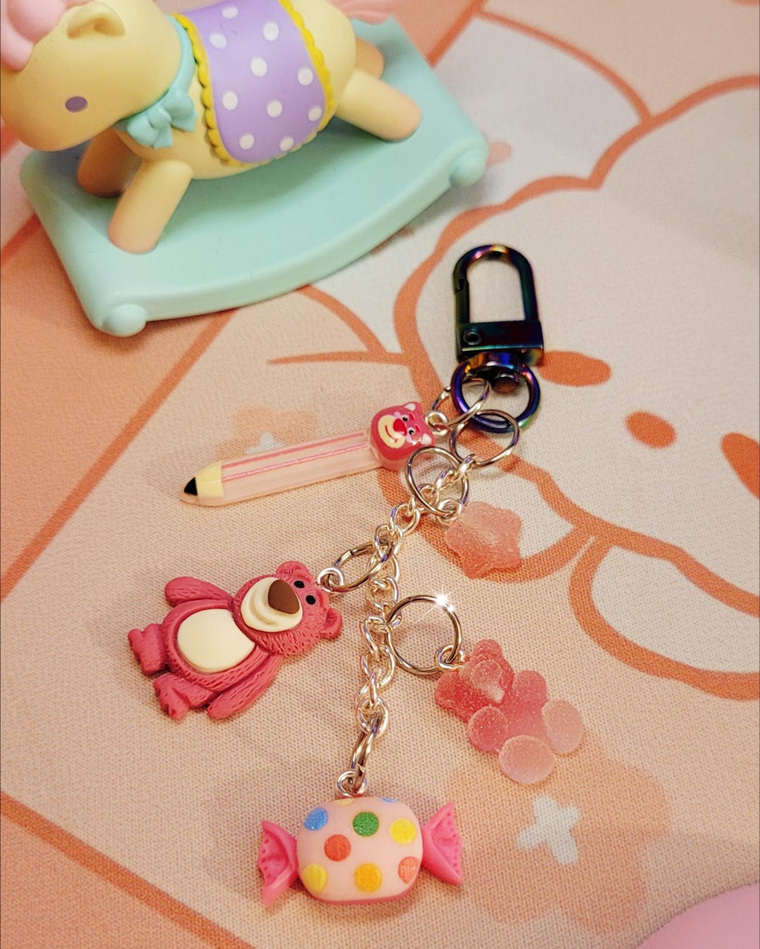 Lotso Bear Toy Story Kawaii Keychain, Cute Handmade Accessory - Etsy
