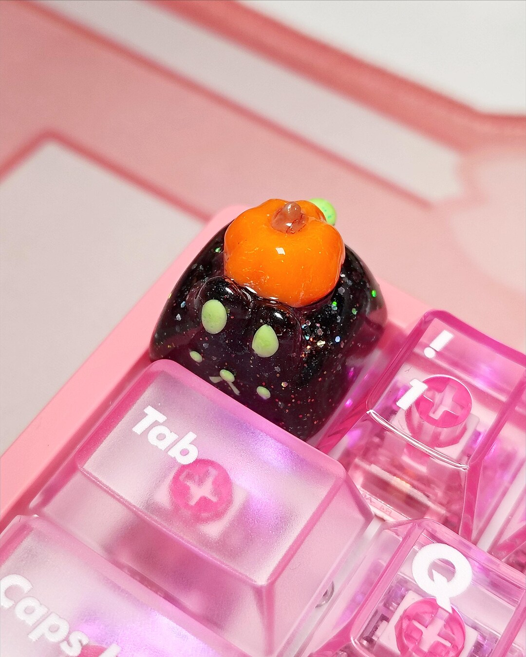 Midnight Pumpkin Bunny Artisan Resin Keycap, Cute ESC Key for ...