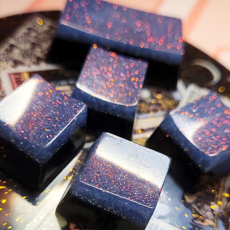 Sparkly Midnight Sky Resin Keycaps, Handmade Artisan Esc/backspace Keys - Etsy