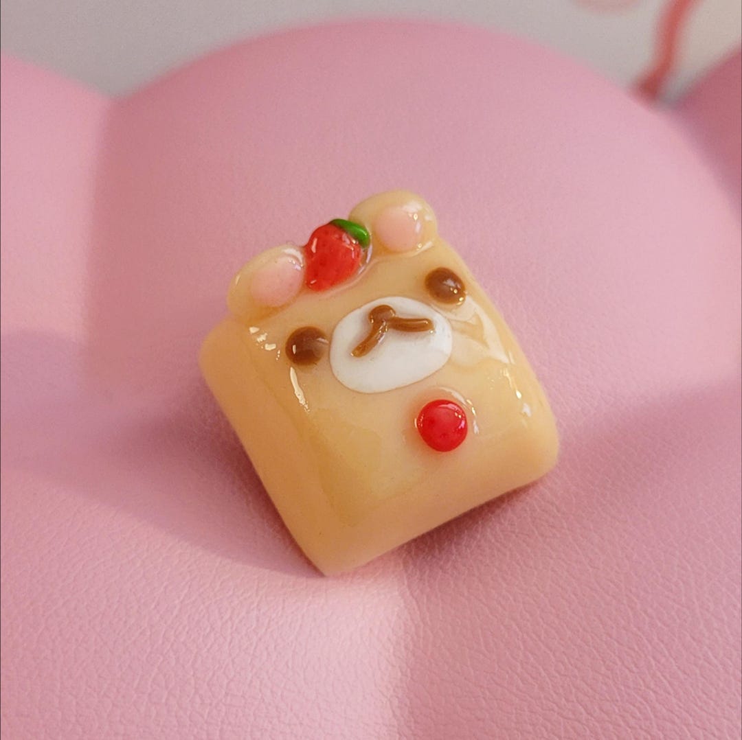 Artisan Strawberry Korilakkuma Kawaii Bear Keycap, Cute Clay ESC Key ...