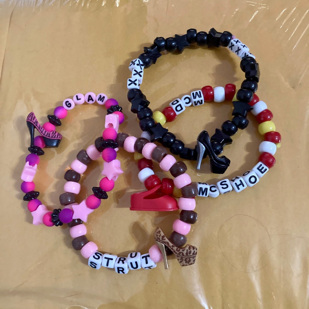 Set of 4 Shoe Kandi Bracelets With Words - Etsy UK
