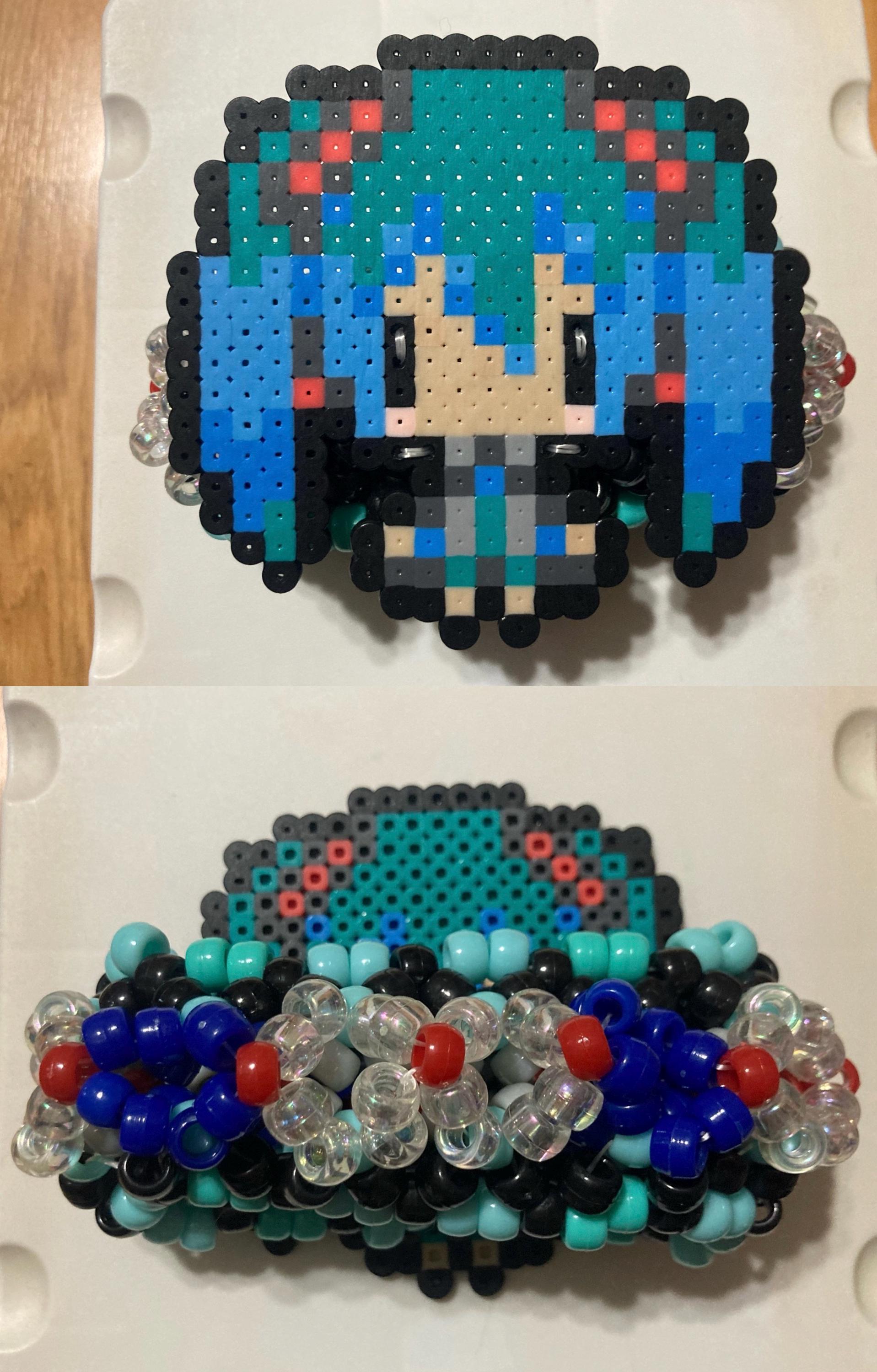 Hatsune Miku Fan Perler on Kandi Cuff Bracelet - Etsy