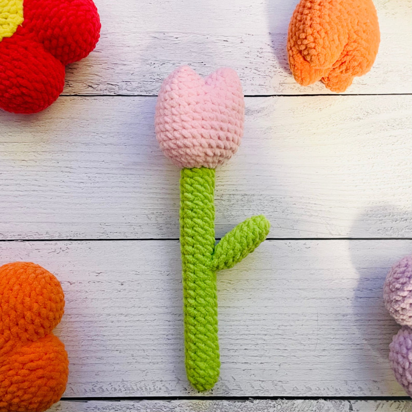 Crochet Fluffy Tulip Plushie Pattern: Amigurumi Home Decor (PDF) - Etsy