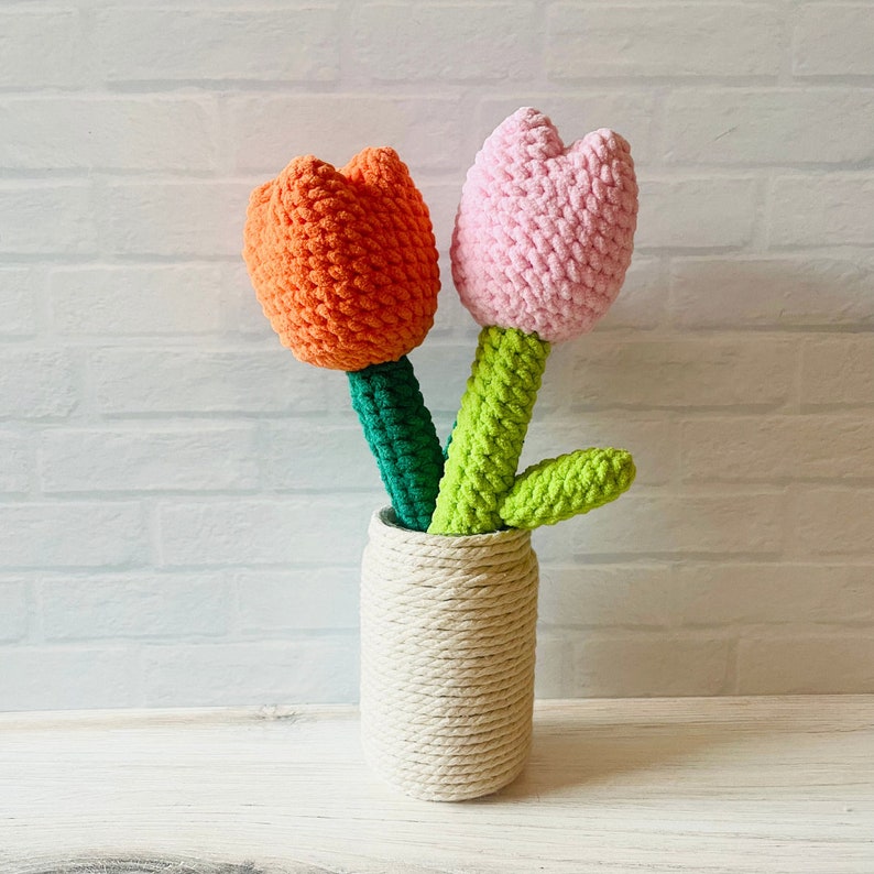 Crochet Fluffy Tulip Plushie Pattern: Amigurumi Home Decor (PDF) - Etsy
