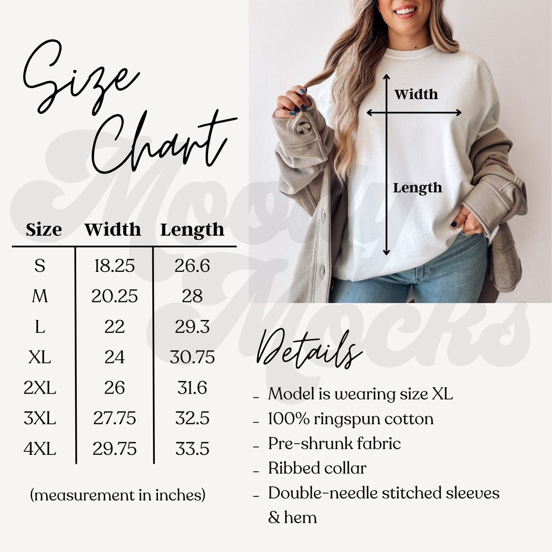 Comfort Colors Size Chart and Washing Instructions Bundle | Comfort ...