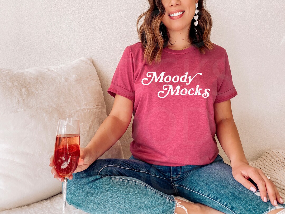 Bella Canvas 3001 Mockup / Bella Canvas Heather Raspberry Shirt Mockup ...