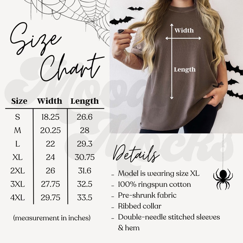 Comfort Colors Size Chart and Washing Instructions Bundle | Comfort ...