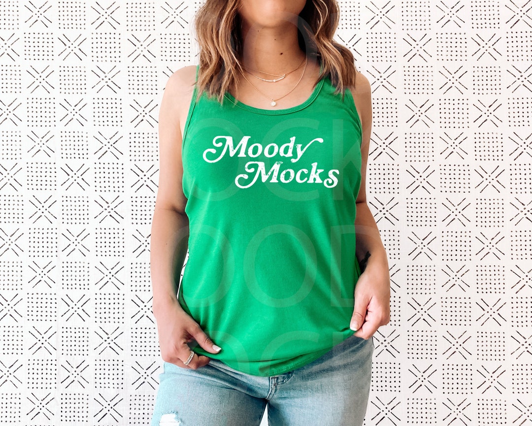 Next Level 1533 Mockup | Next Level Kelly Green Racerback Tank Mockup ...