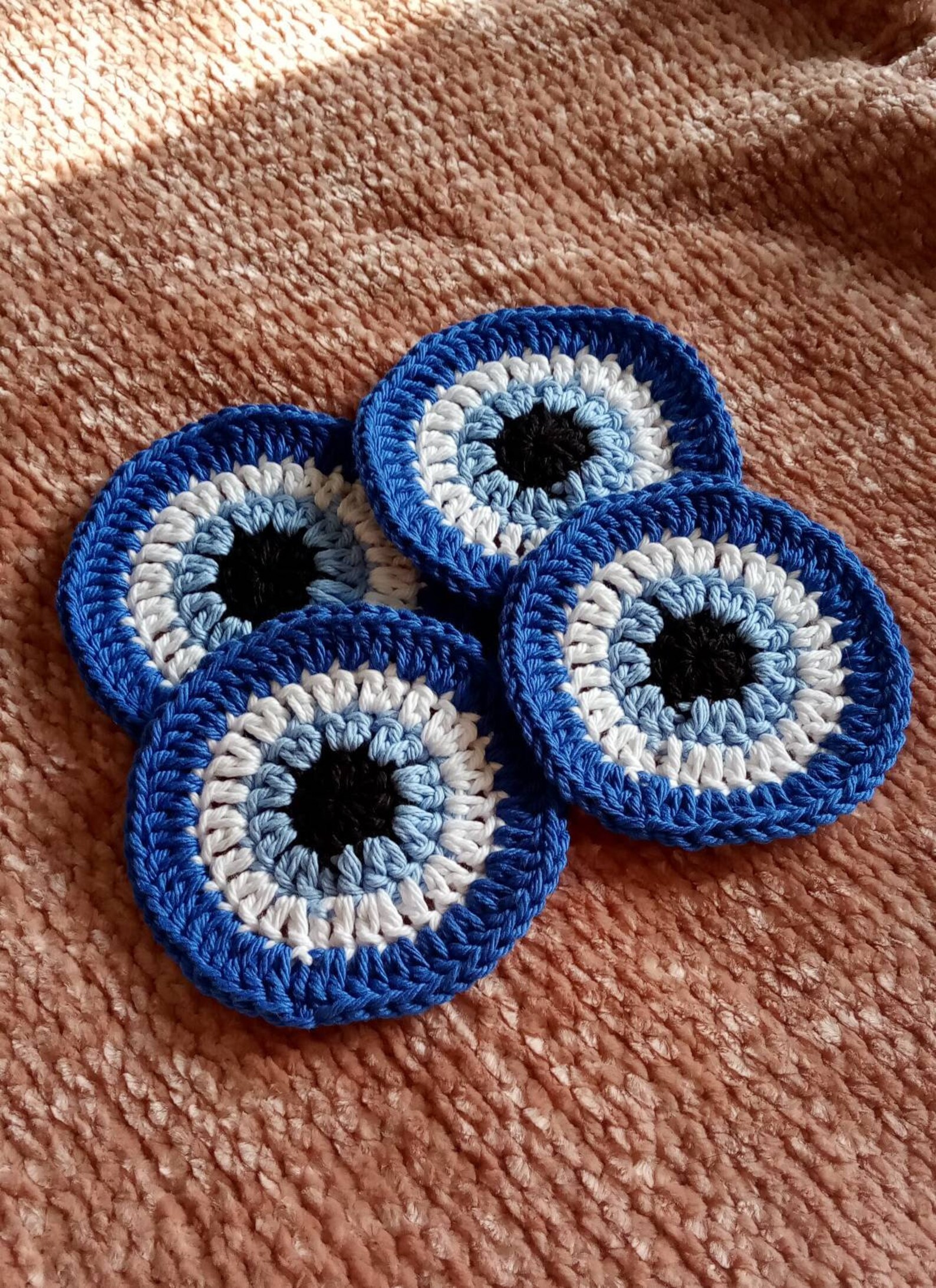 Made to Order/evil Eye Coasters/blue Evil Eye/protection | Etsy