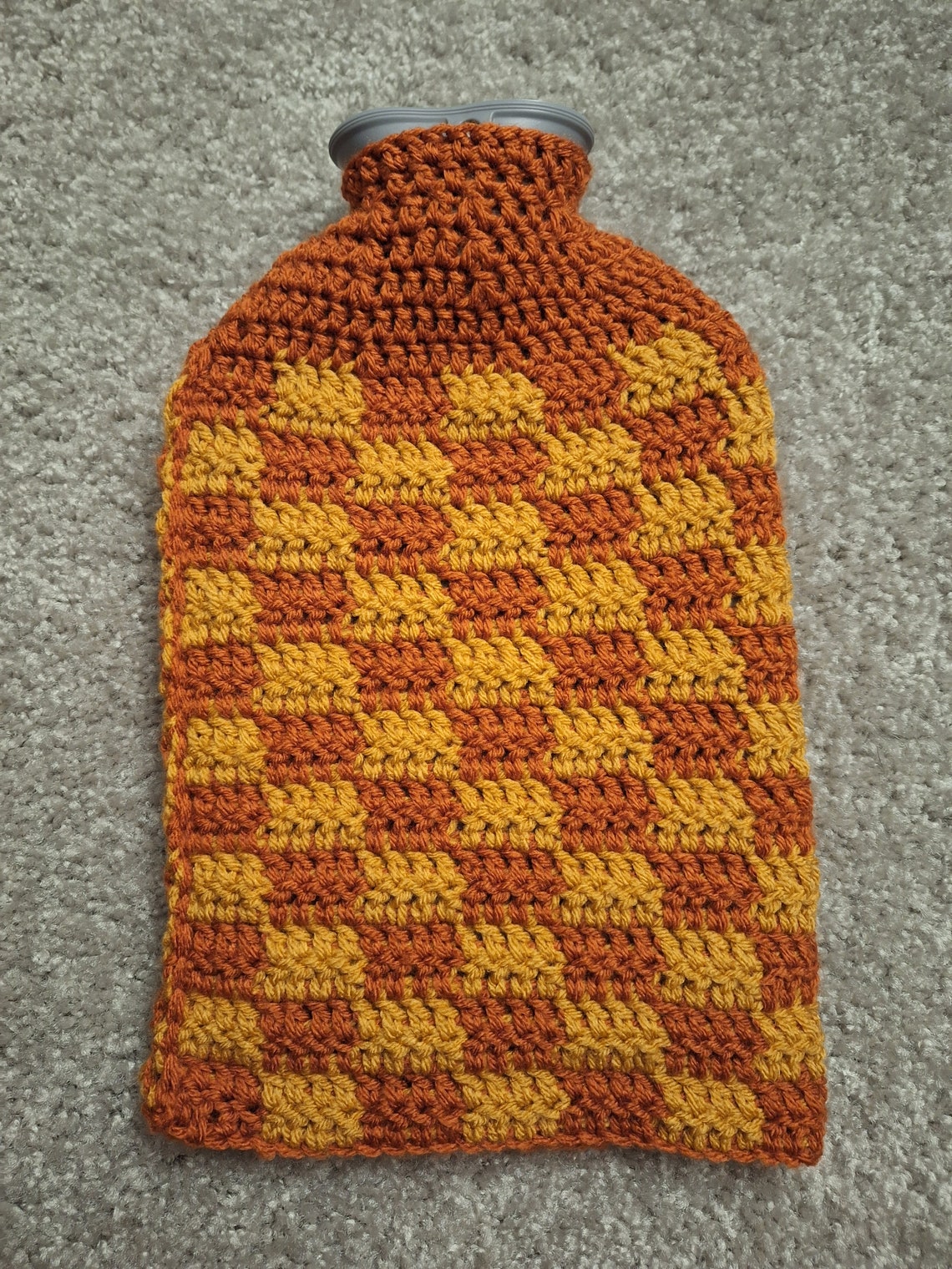 Pattern Only/ Crochet Checkered Hot Water Bottle Cover/crochet Heating ...