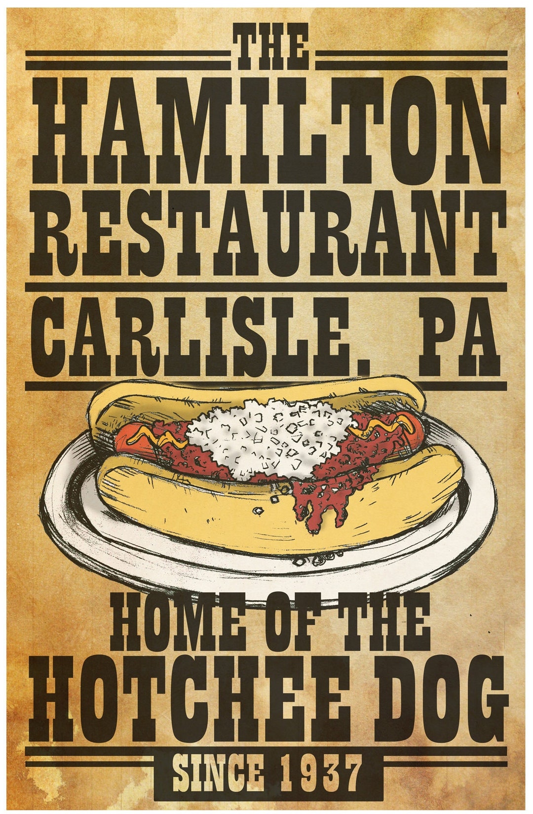 Hamilton Hotchee Dog Unframed Art Poster - Etsy