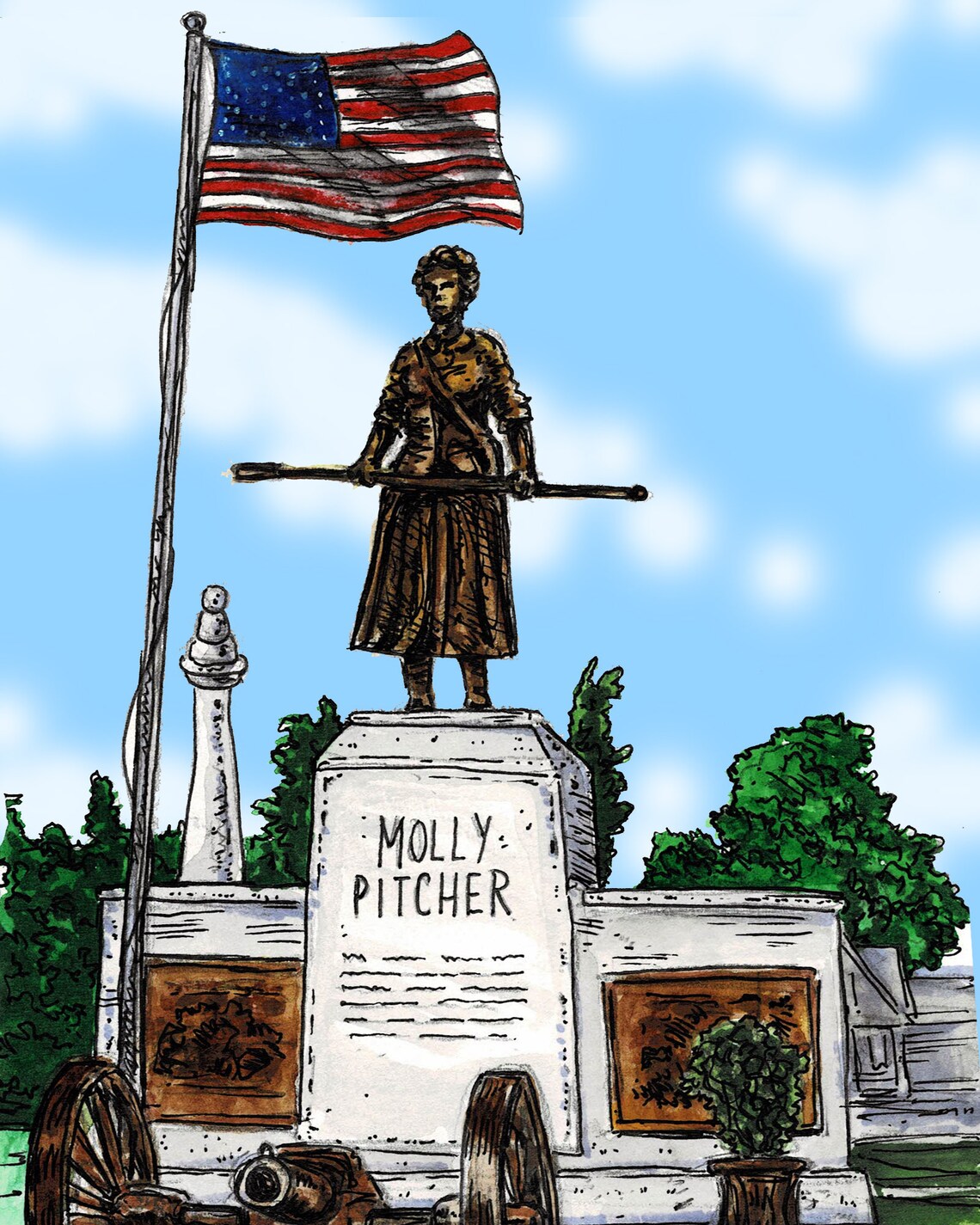 Molly Pitcher Grave & Statue Unframed Art Prints - Etsy