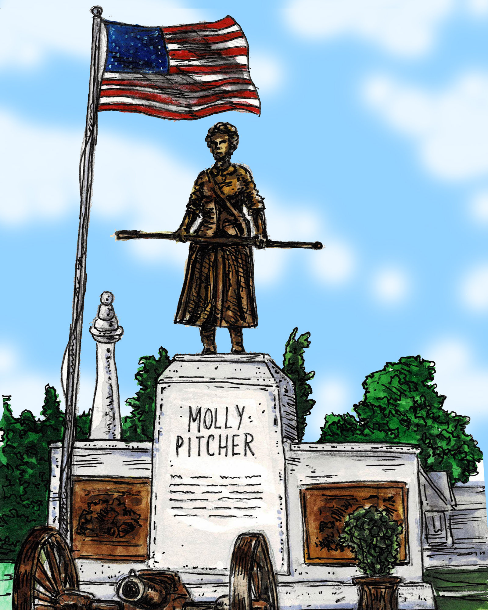 Molly Pitcher Grave & Statue Unframed Art Prints - Etsy