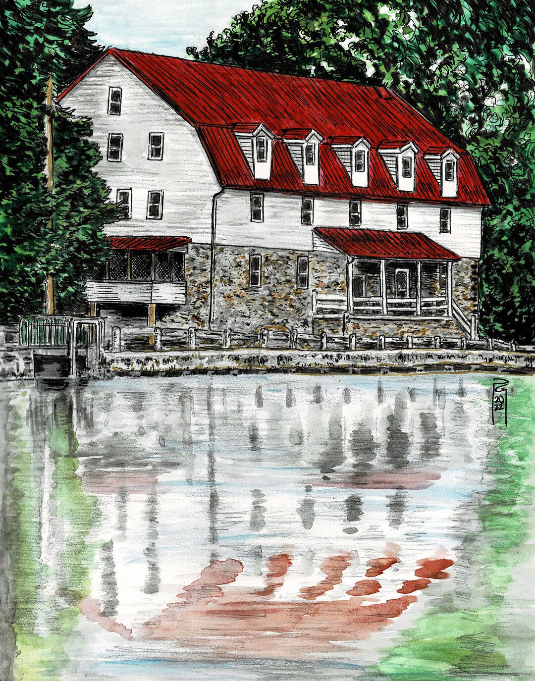 Boiling Springs Grist Mill Unframed Art Prints - Etsy
