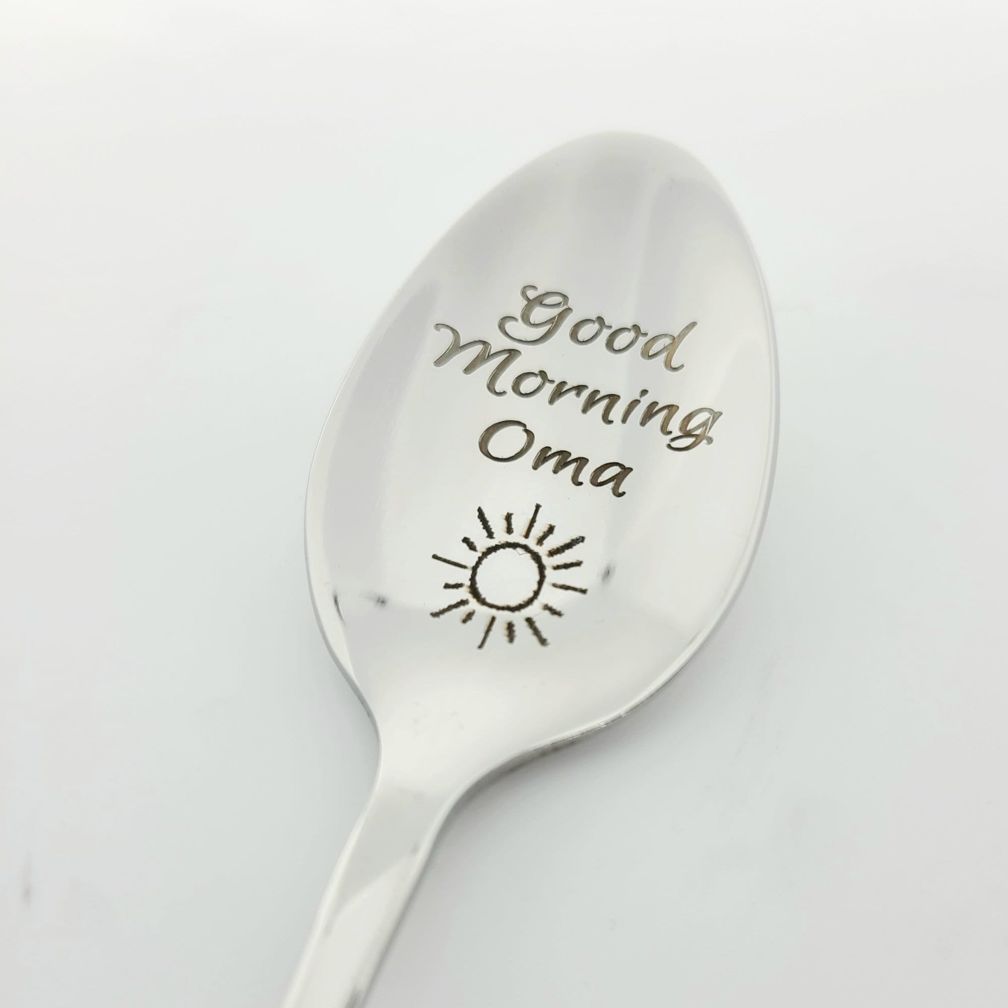 Engraved Guten Morgen Oma Coffee Spoon, Personalized Good Morning Spoon ...