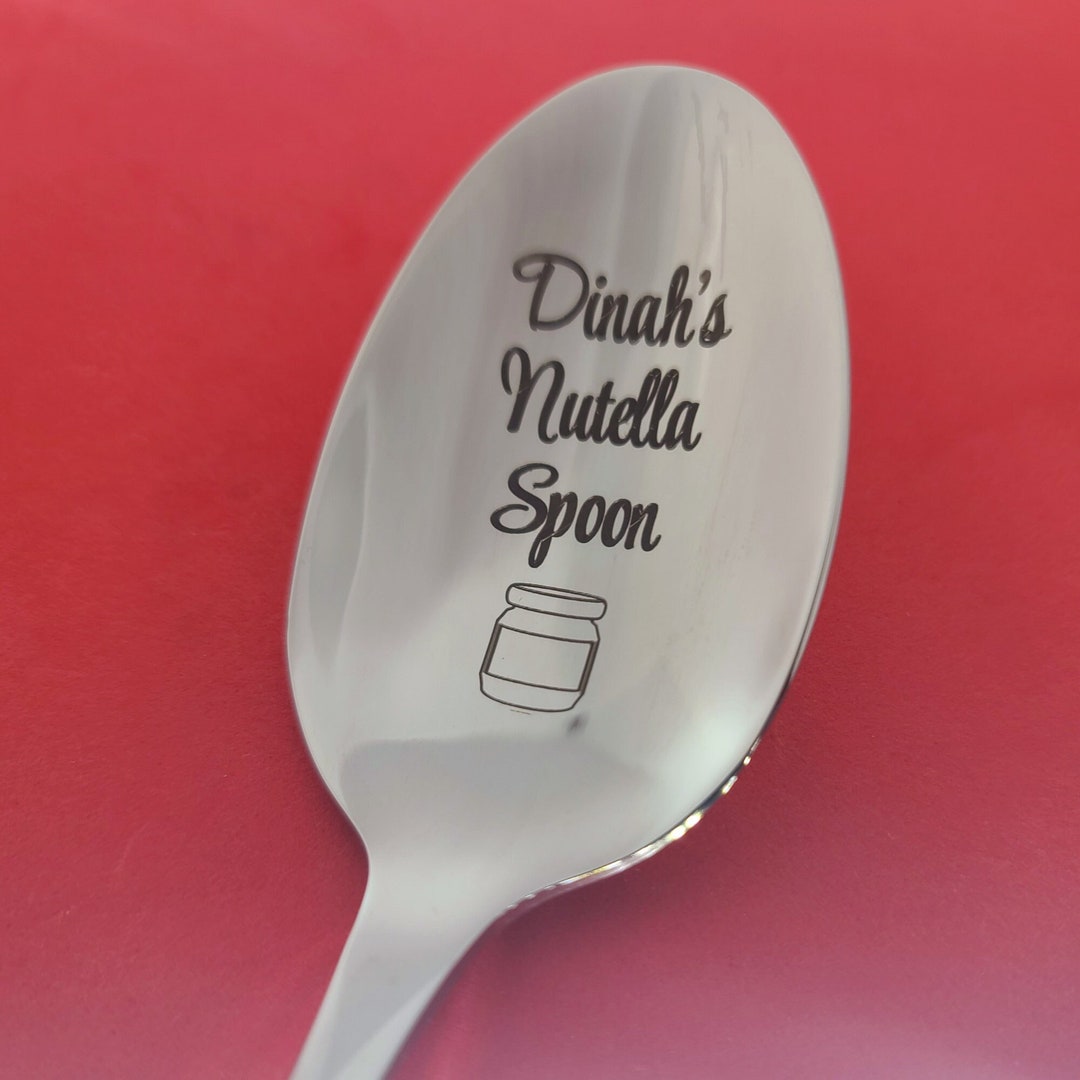Engraved Nutella Spoon, Custom Stainless Steel Cutlery, Personalized ...