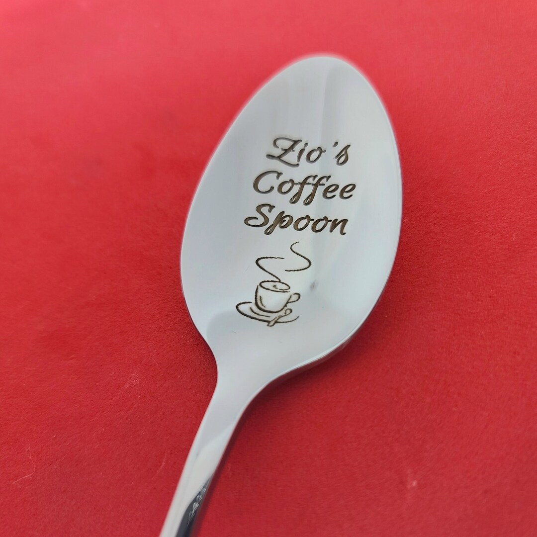 Engraved Zio's Coffee Spoon, Personalized Tea Spoon, Customizable ...