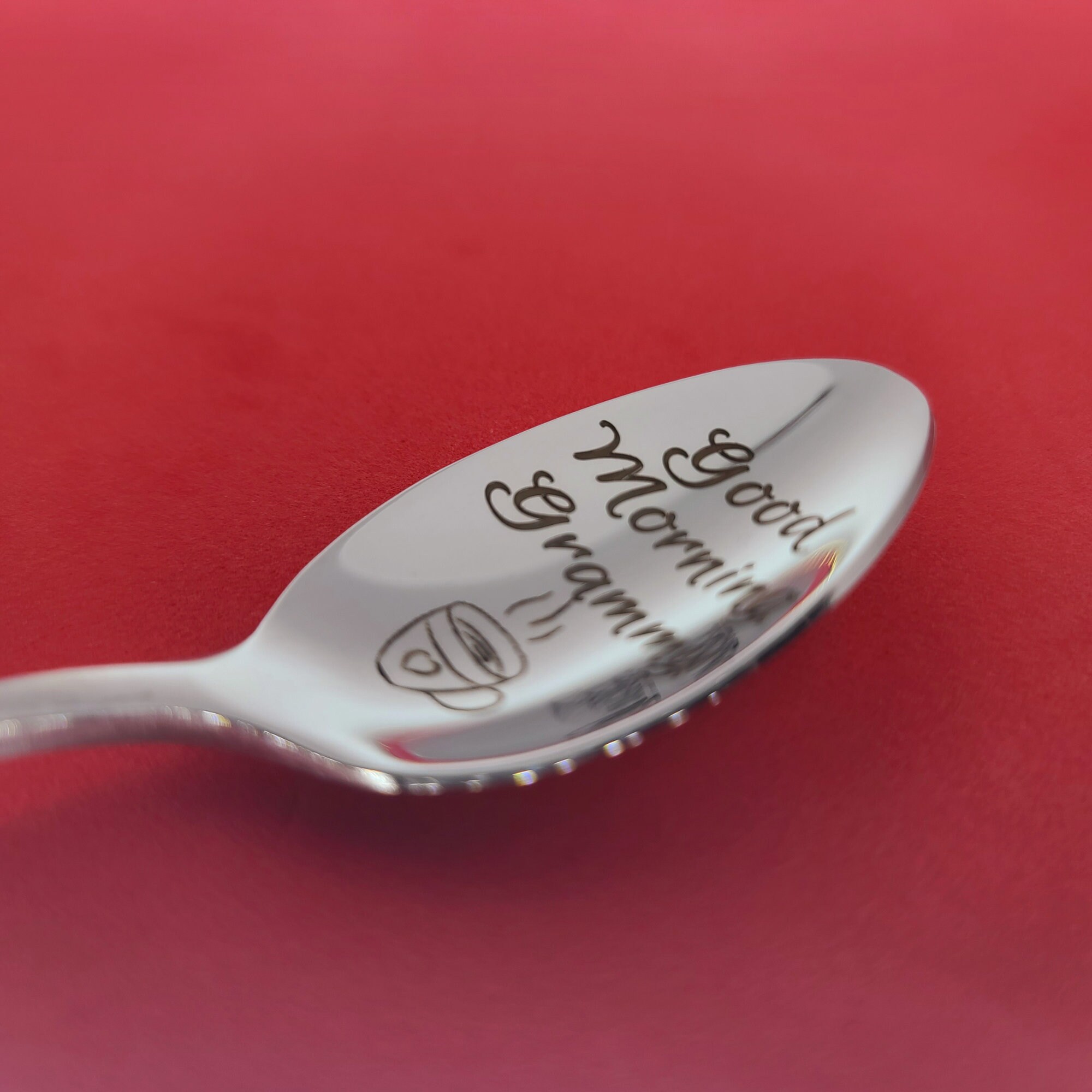 Engraved Good Morning Grammy Coffee Spoon, Personalized Tea Spoon ...