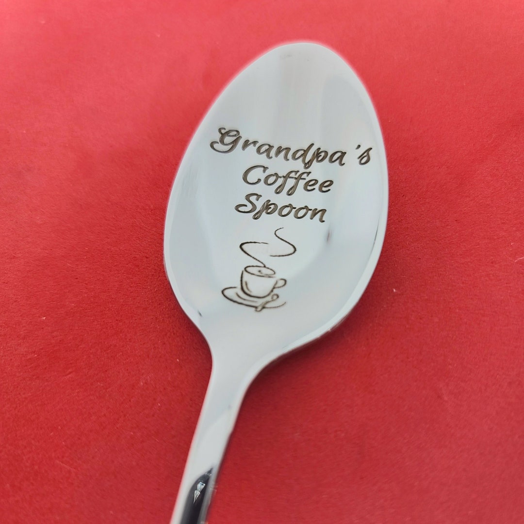 Engraved Grandpa's Coffee Spoon, Personalized Tea Spoon, Custom ...
