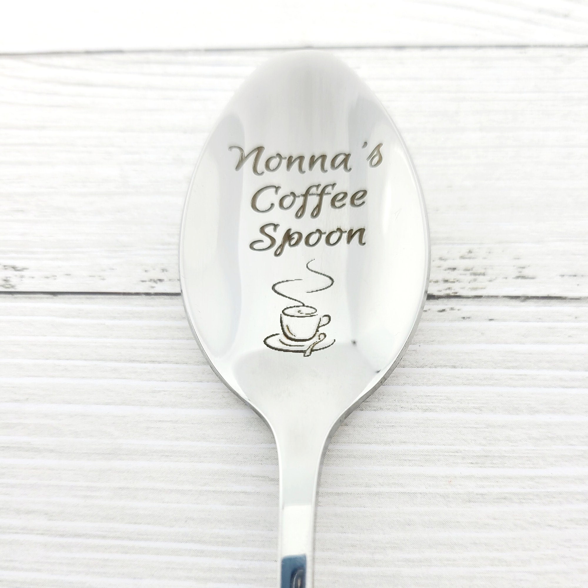 Engraved Nonna's Coffee Spoon, Personalized Tea Spoon, Custom Stainless ...