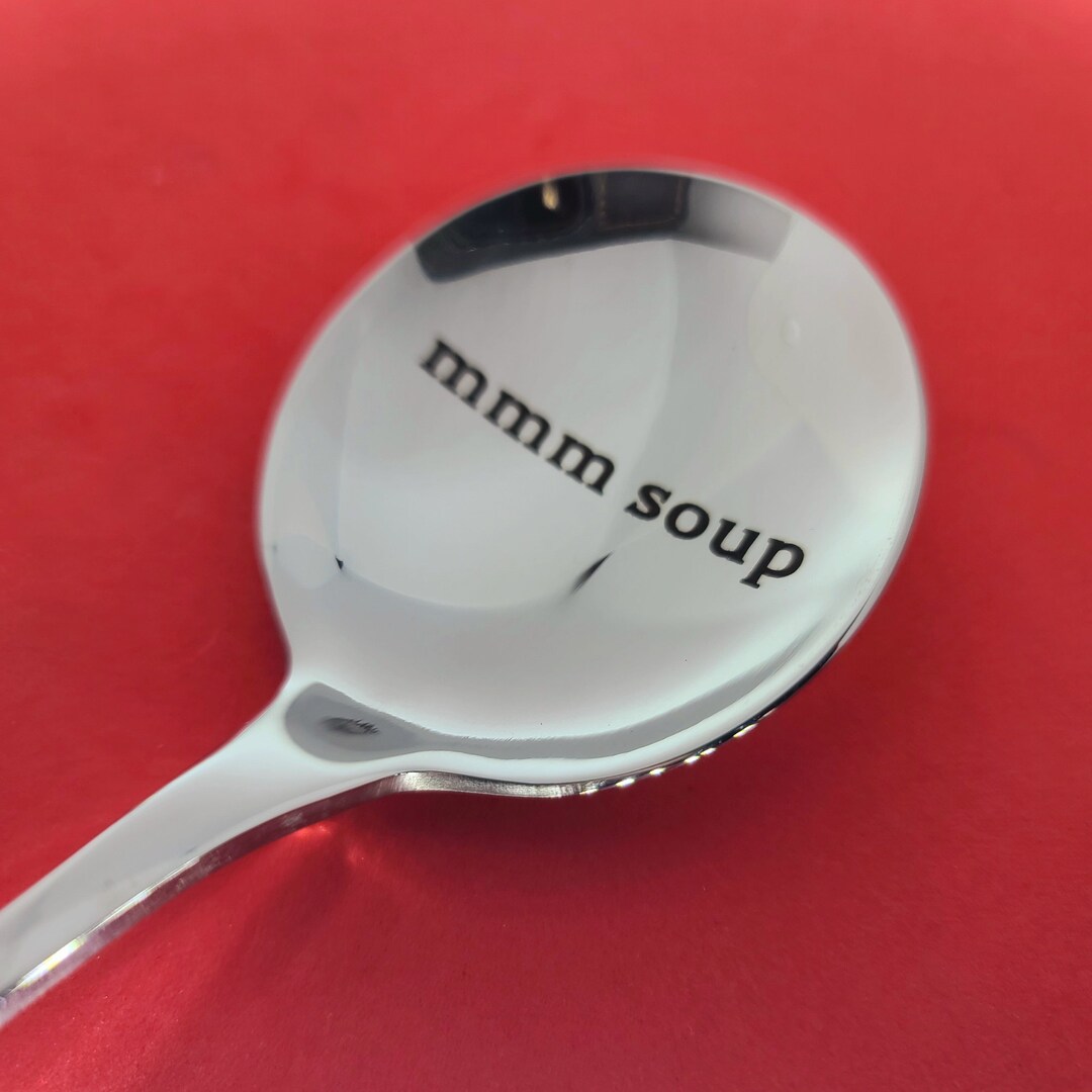 Engraved Mmm Soup Spoon, Custom Soup Spoon, Personalized Stainless ...
