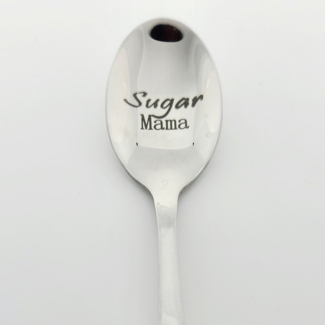 Engraved Sugar Mama Spoon, Custom Stainless Steel Coffee Spoon ...