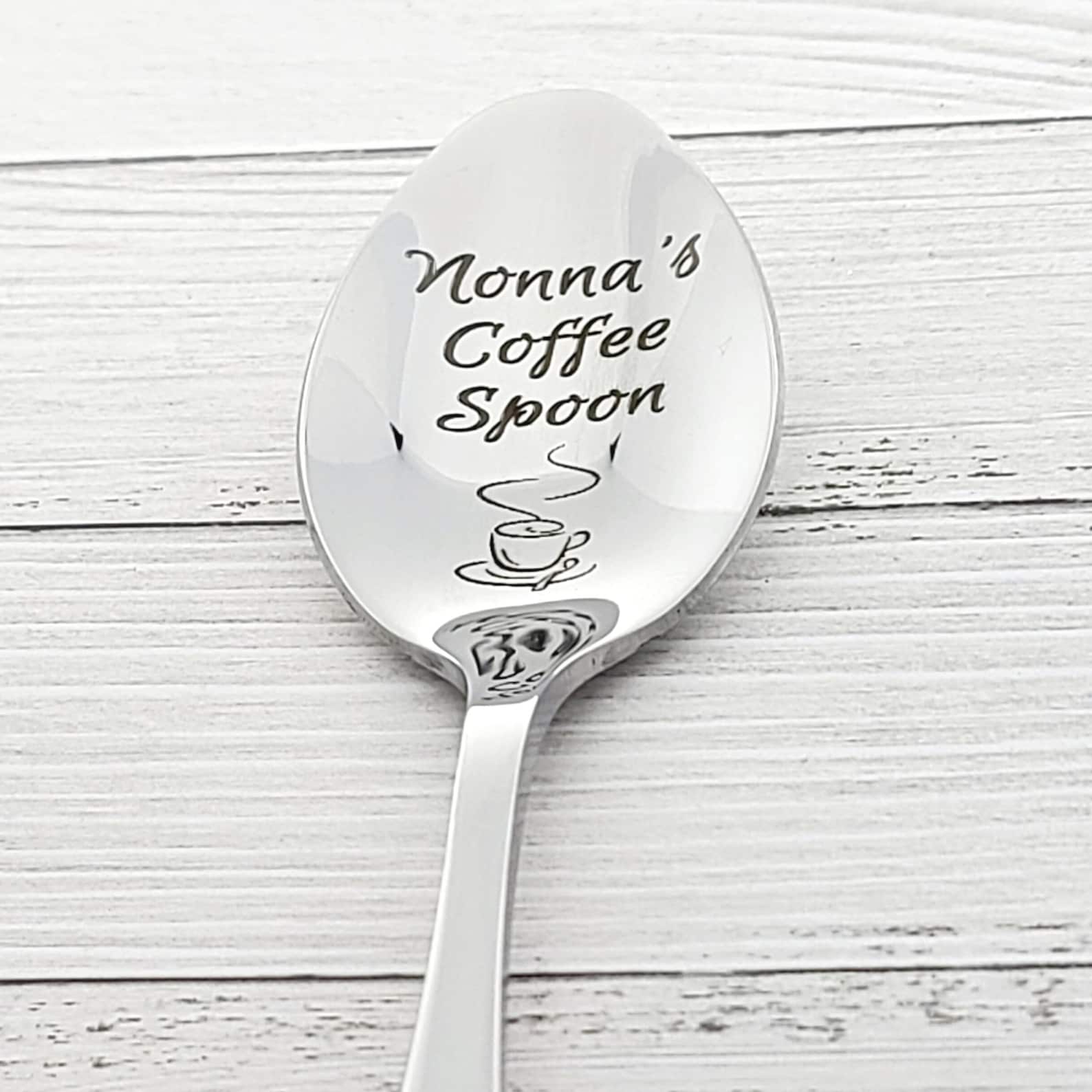 Engraved Nonna's Coffee Spoon, Personalized Tea Spoon, Custom Stainless ...