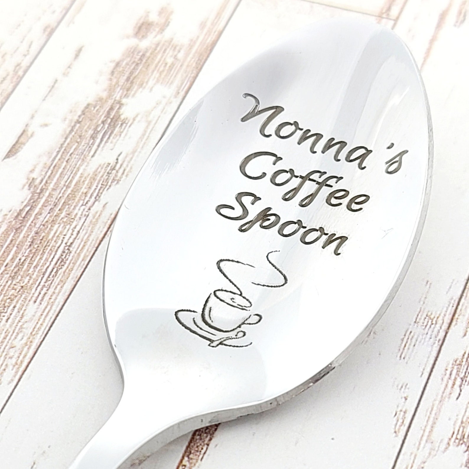 Engraved Nonna's Coffee Spoon, Personalized Tea Spoon, Custom Stainless ...